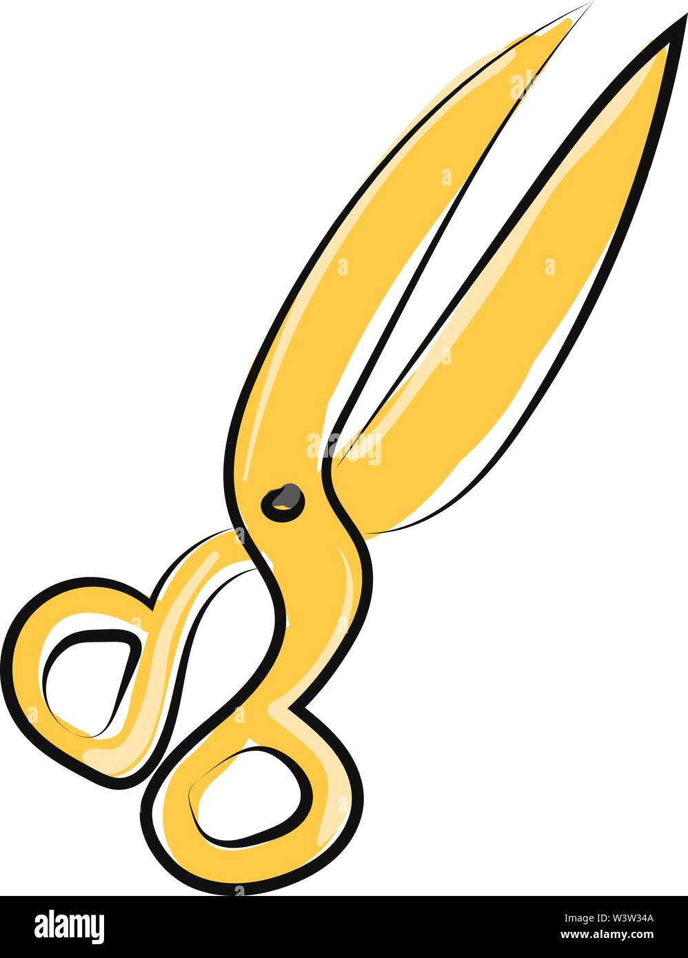 Golden scissors, illustration, vector on white background Stock Vector ...