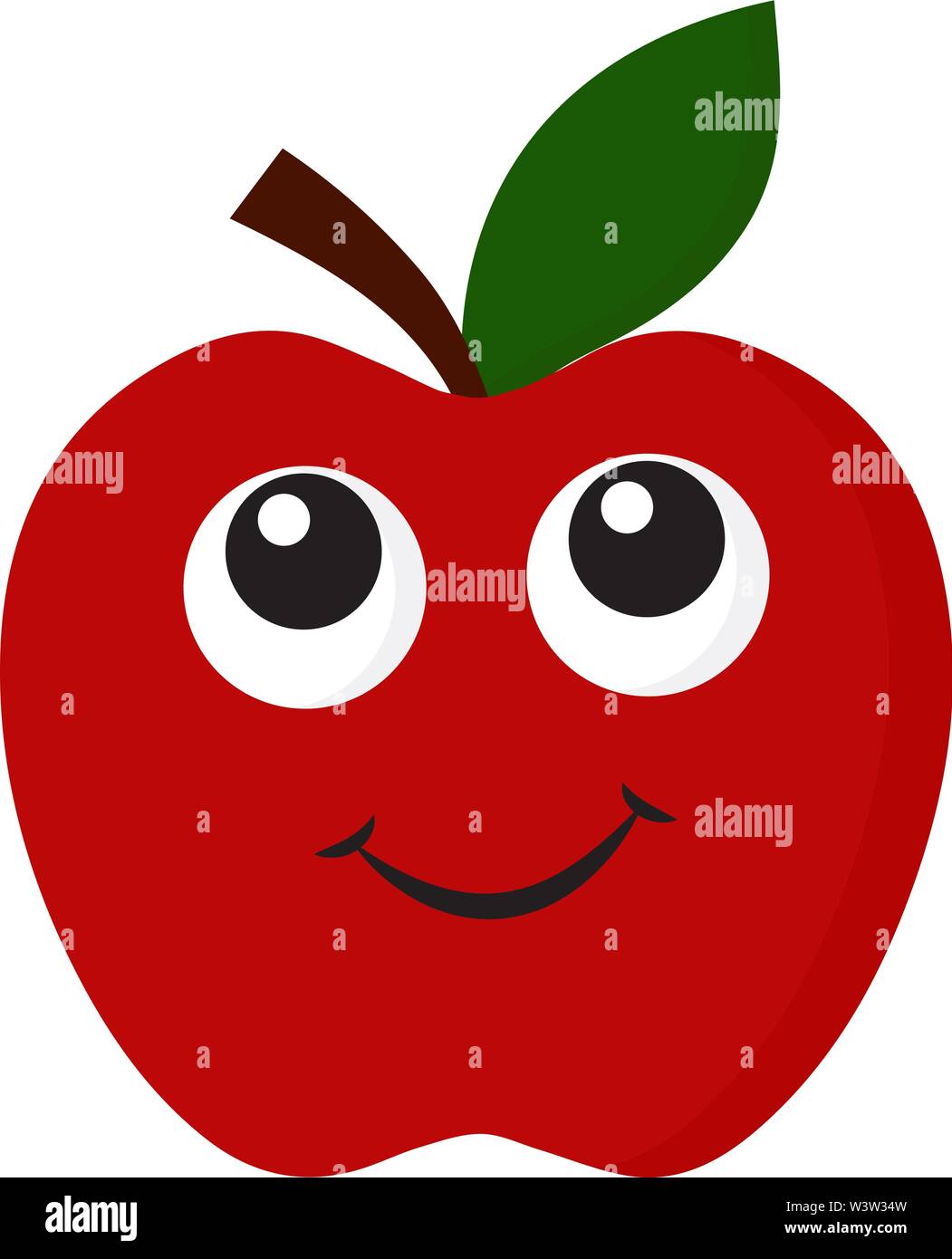 Happy apple, illustration, vector on white background Stock Vector ...