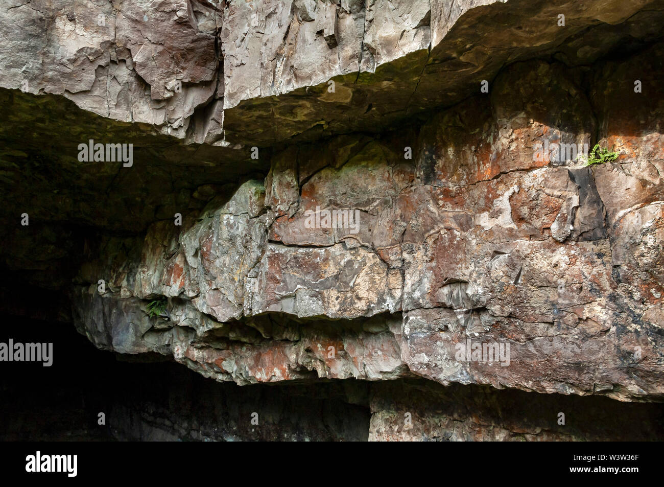Old limestone quarry in the Peak District, showing fractured rock ...