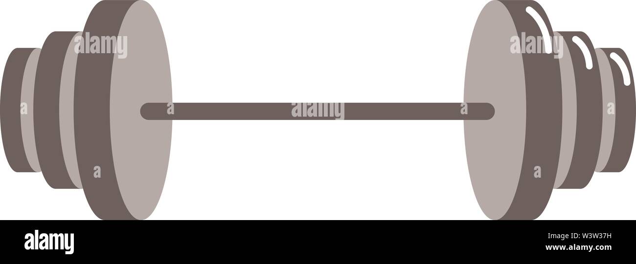 Grey barbell, illustration, vector on white background Stock Vector ...