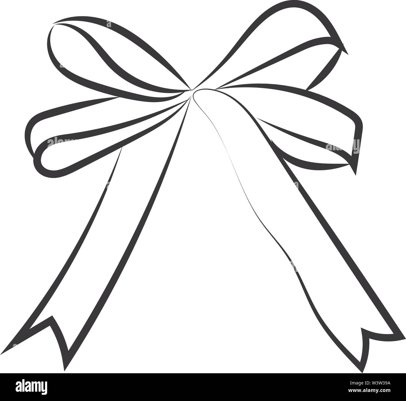 Bow drawing, illustration, vector on white background Stock Vector ...