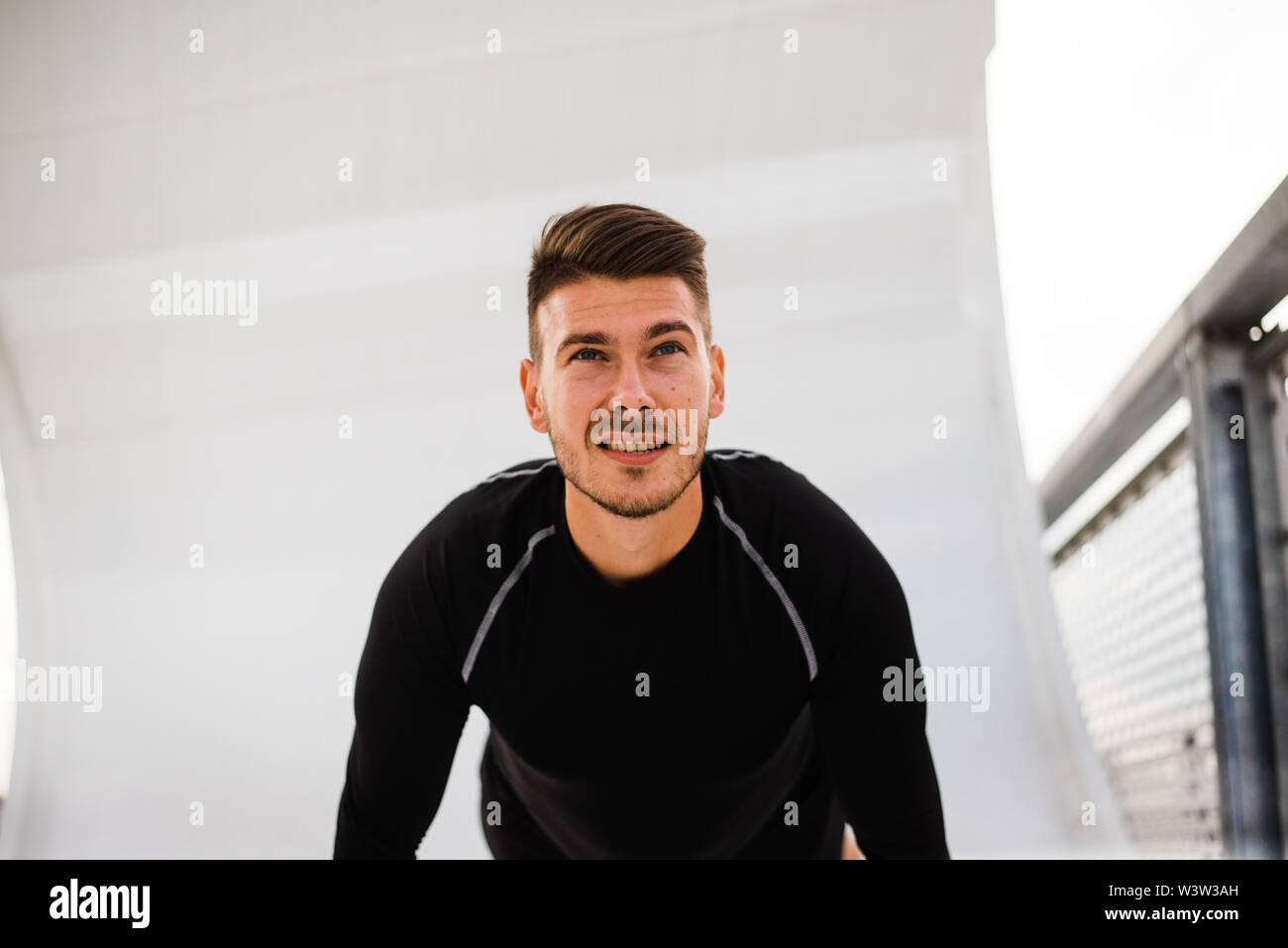 Athletic Man Doing Running Exercise Stock Photo - Alamy
