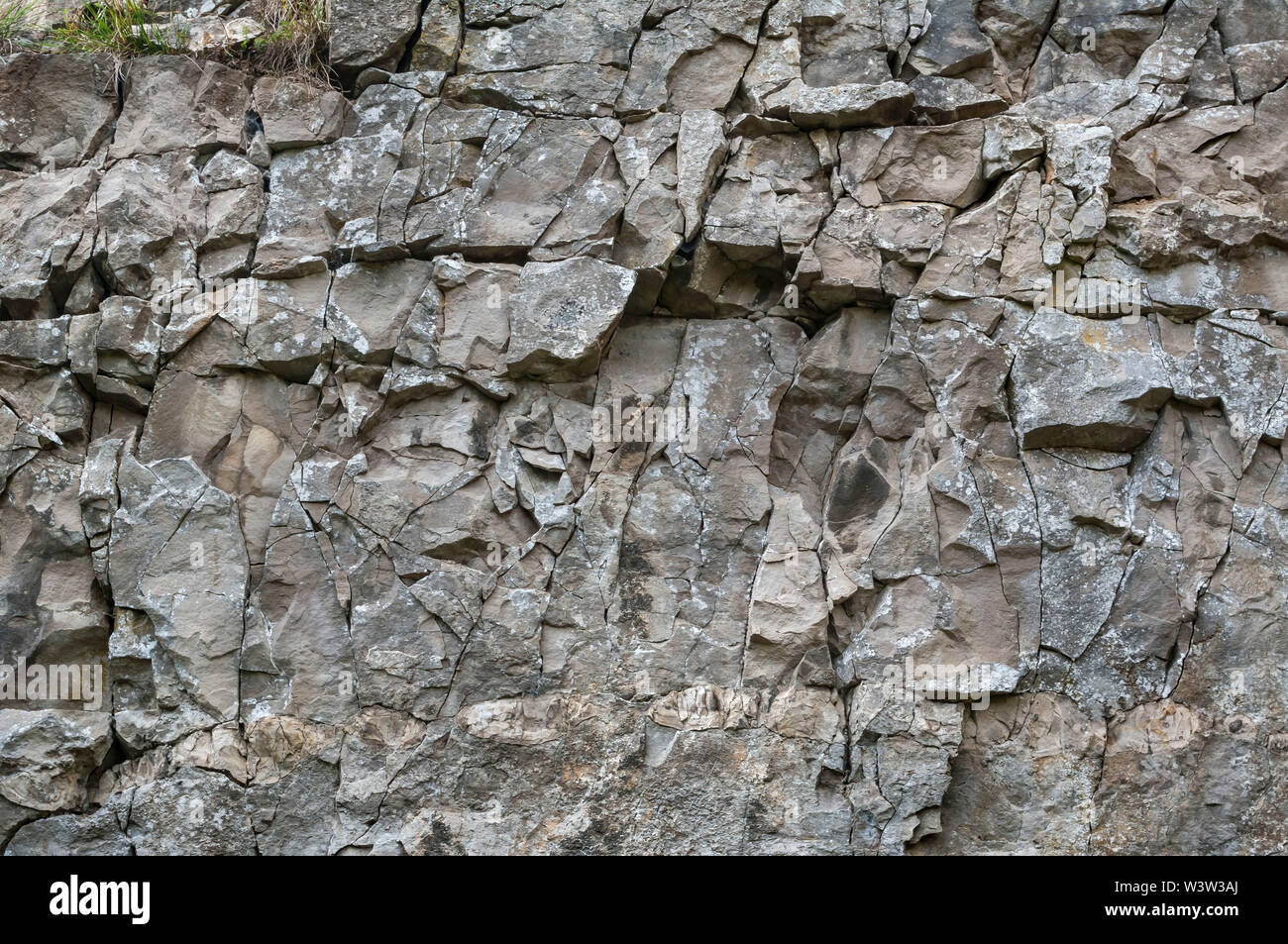 Old limestone quarry in the Peak District, showing fractured rock ...