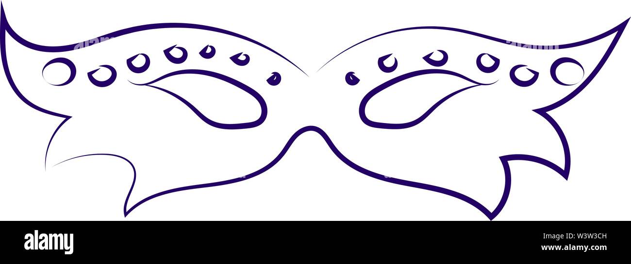 Blue mask drawing, illustration, vector on white background Stock ...