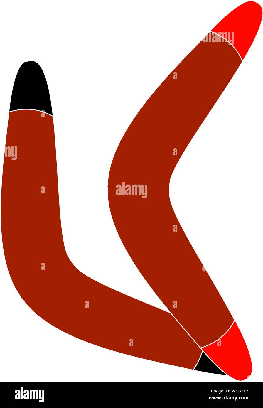 Red boomerang, illustration, vector on white background Stock Vector ...