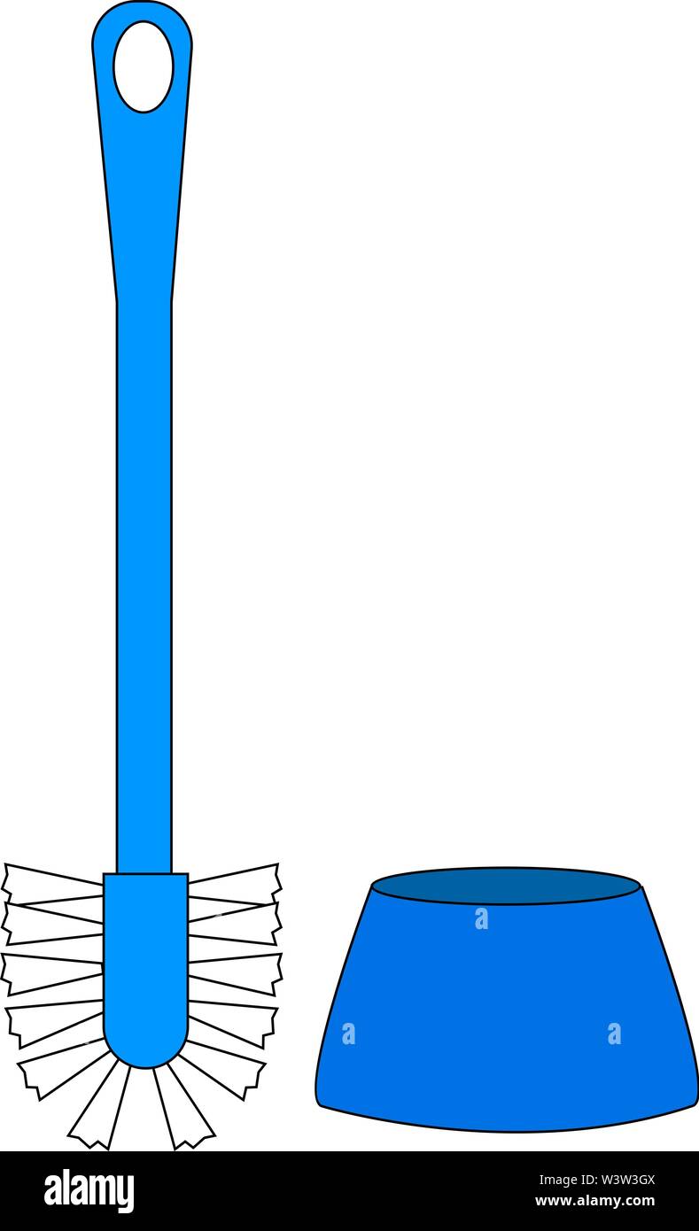Toilet brush, illustration, vector on white background Stock Vector ...
