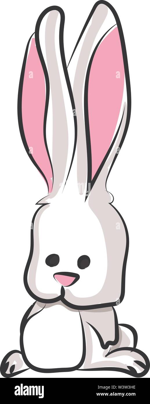 Cute little bunny, illustration, vector on white background Stock ...