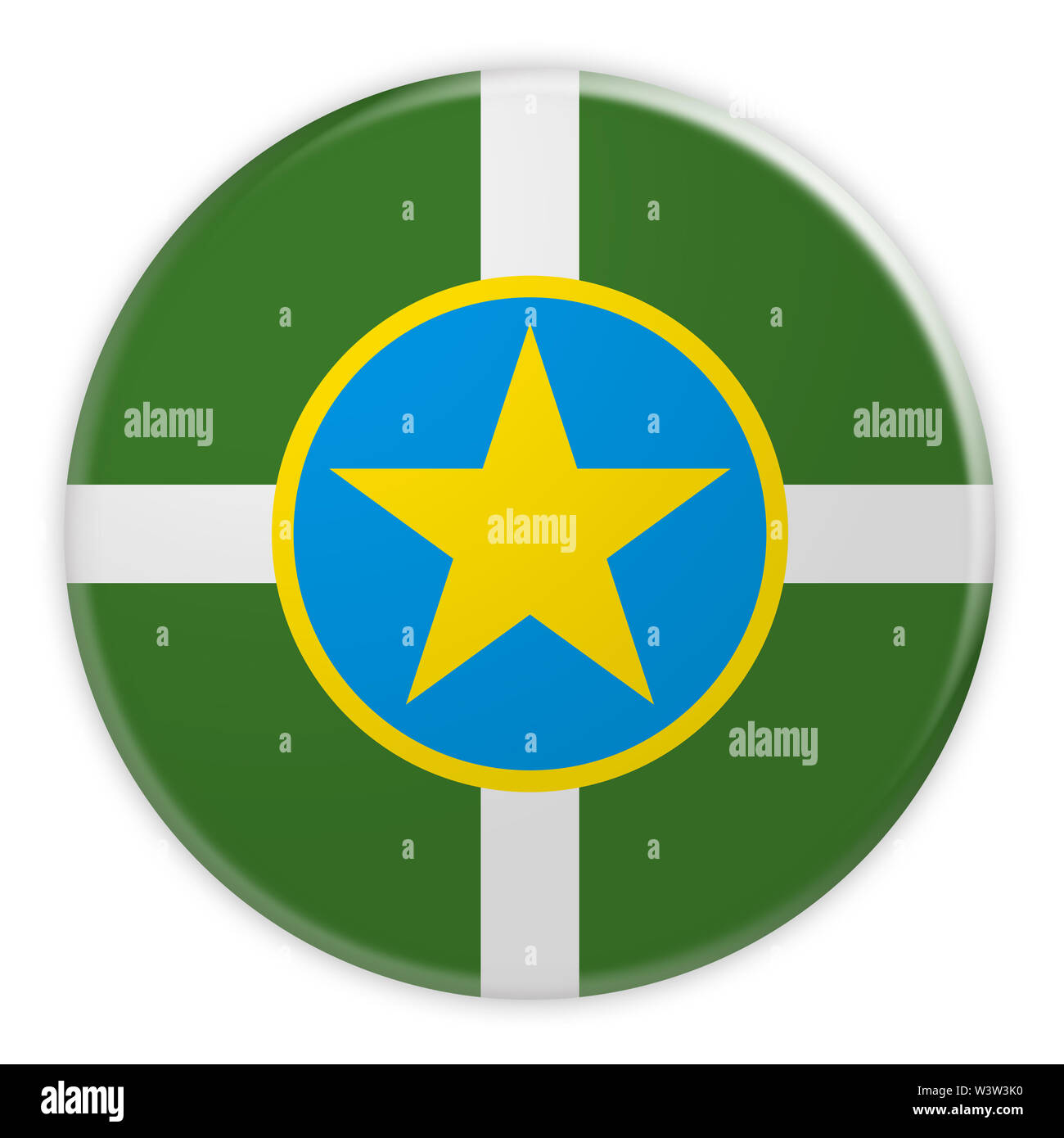 US City Button: Jackson, Mississippi Flag Badge, 3d illustration on ...