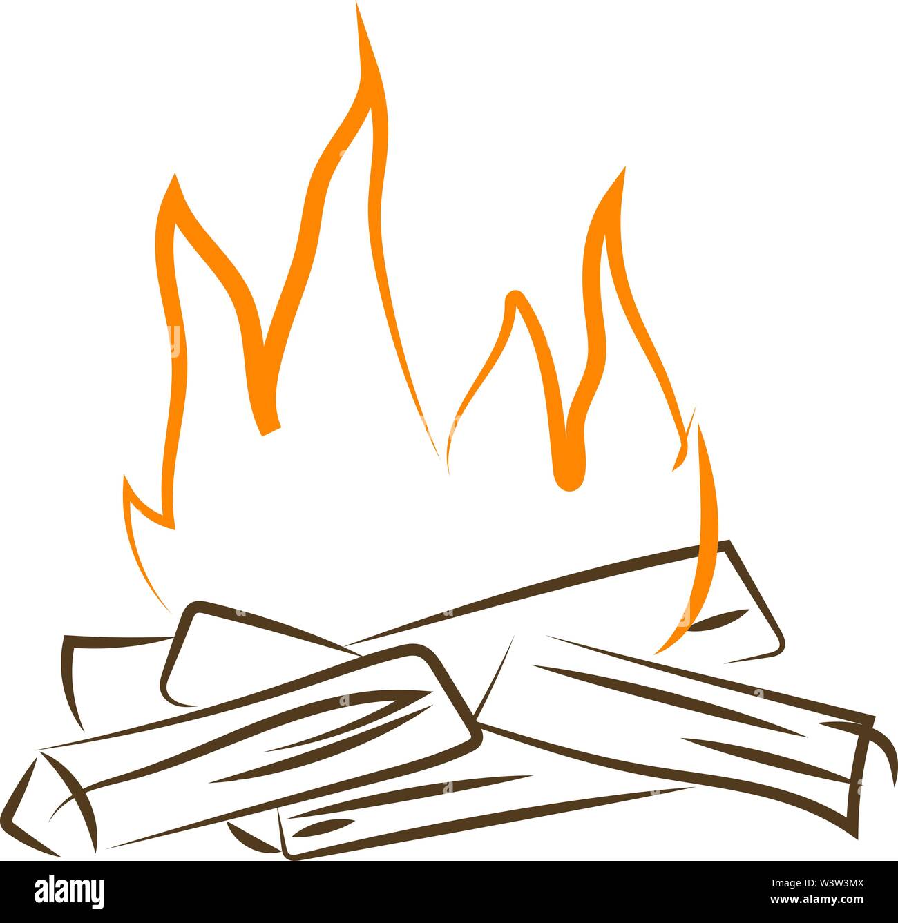 Bonfire drawing illustration, vector on white background Stock Vector ...