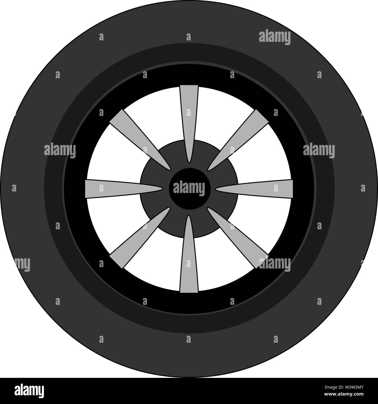 Car wheel, illustration, vector on white background Stock Vector Image ...