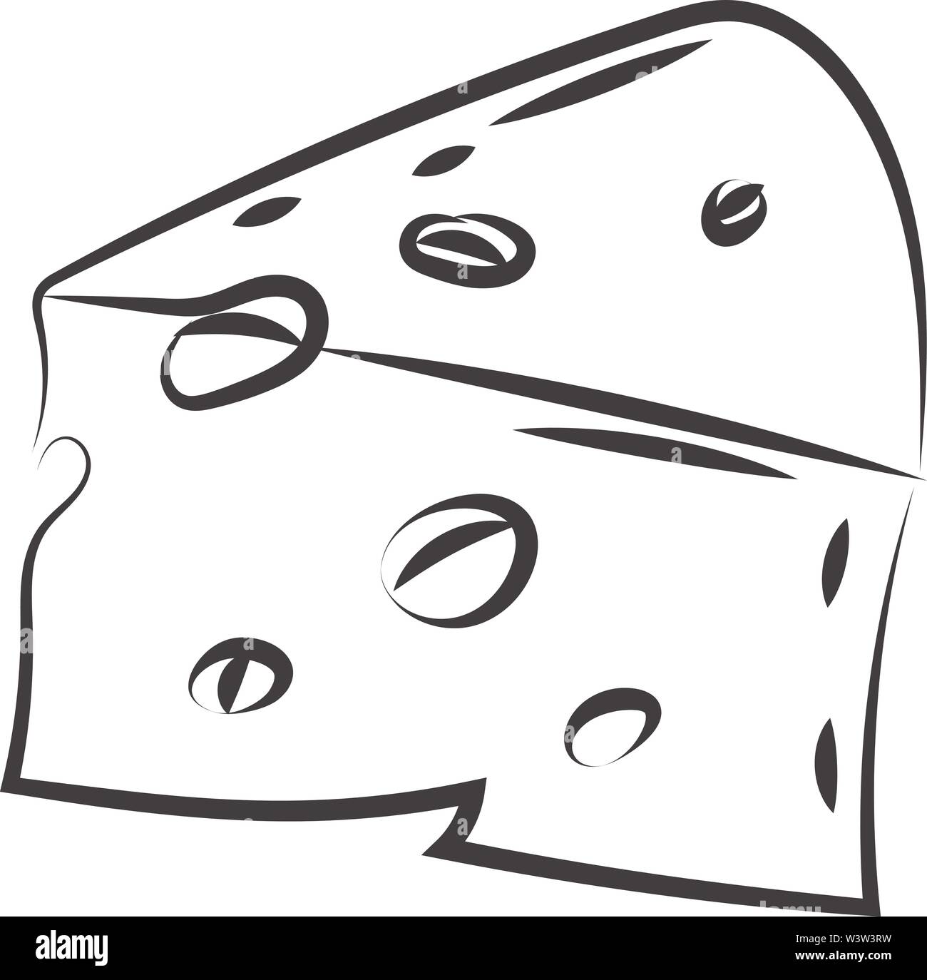 Cheese drawing, illustration, vector on white background Stock Vector ...