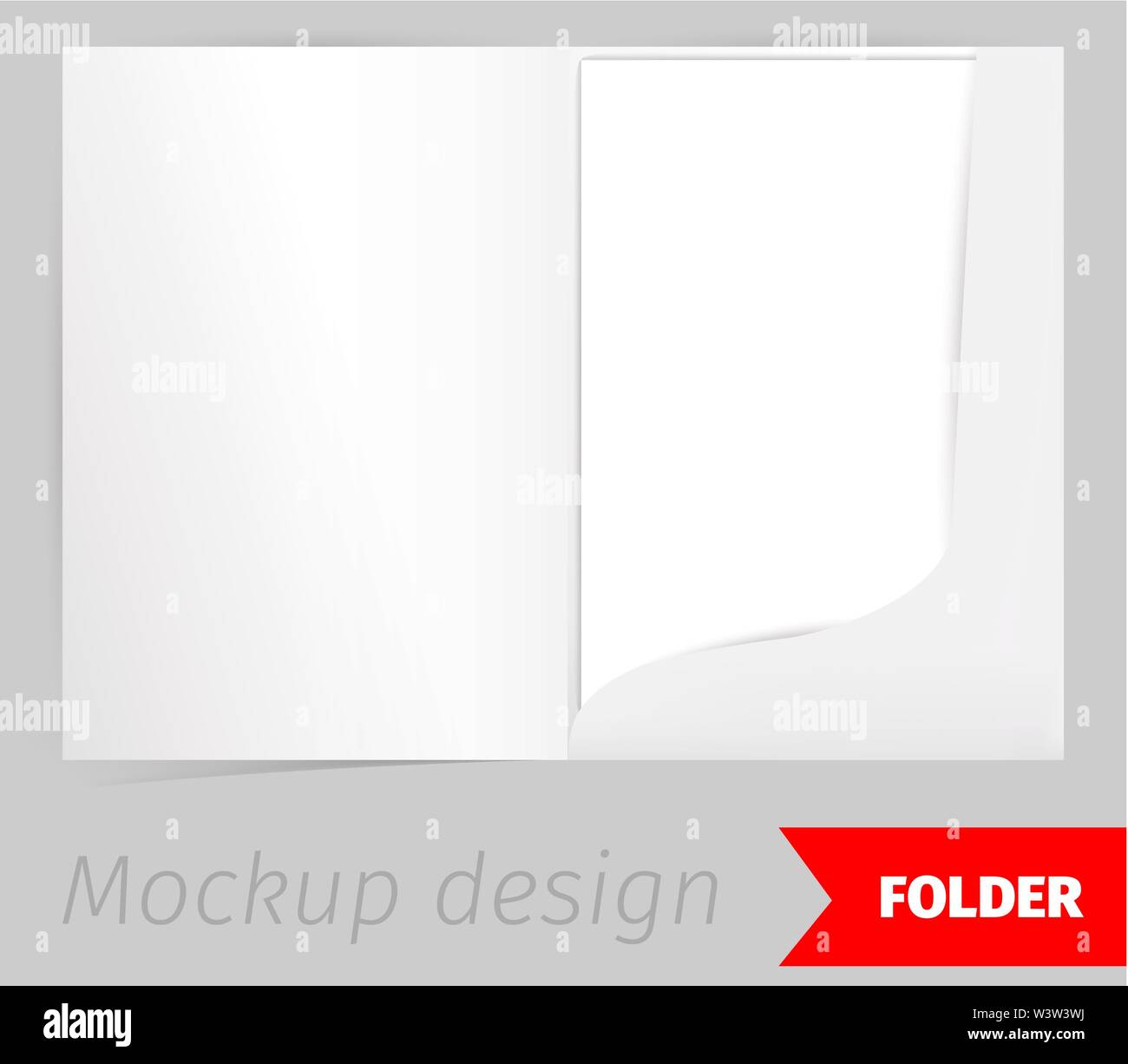 Folder realistic mockup design, blank white paper, realistic rendering ...