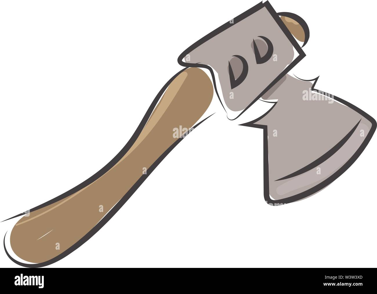 Small axe drawing, illustration, vector on white background Stock ...