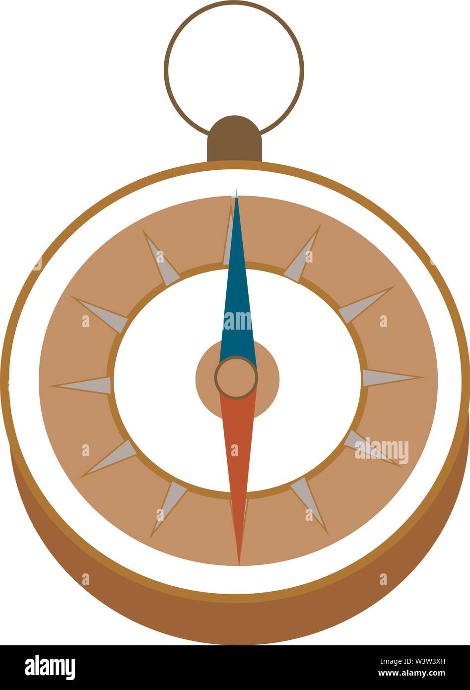 Compass with handle, illustration, vector on white background Stock ...
