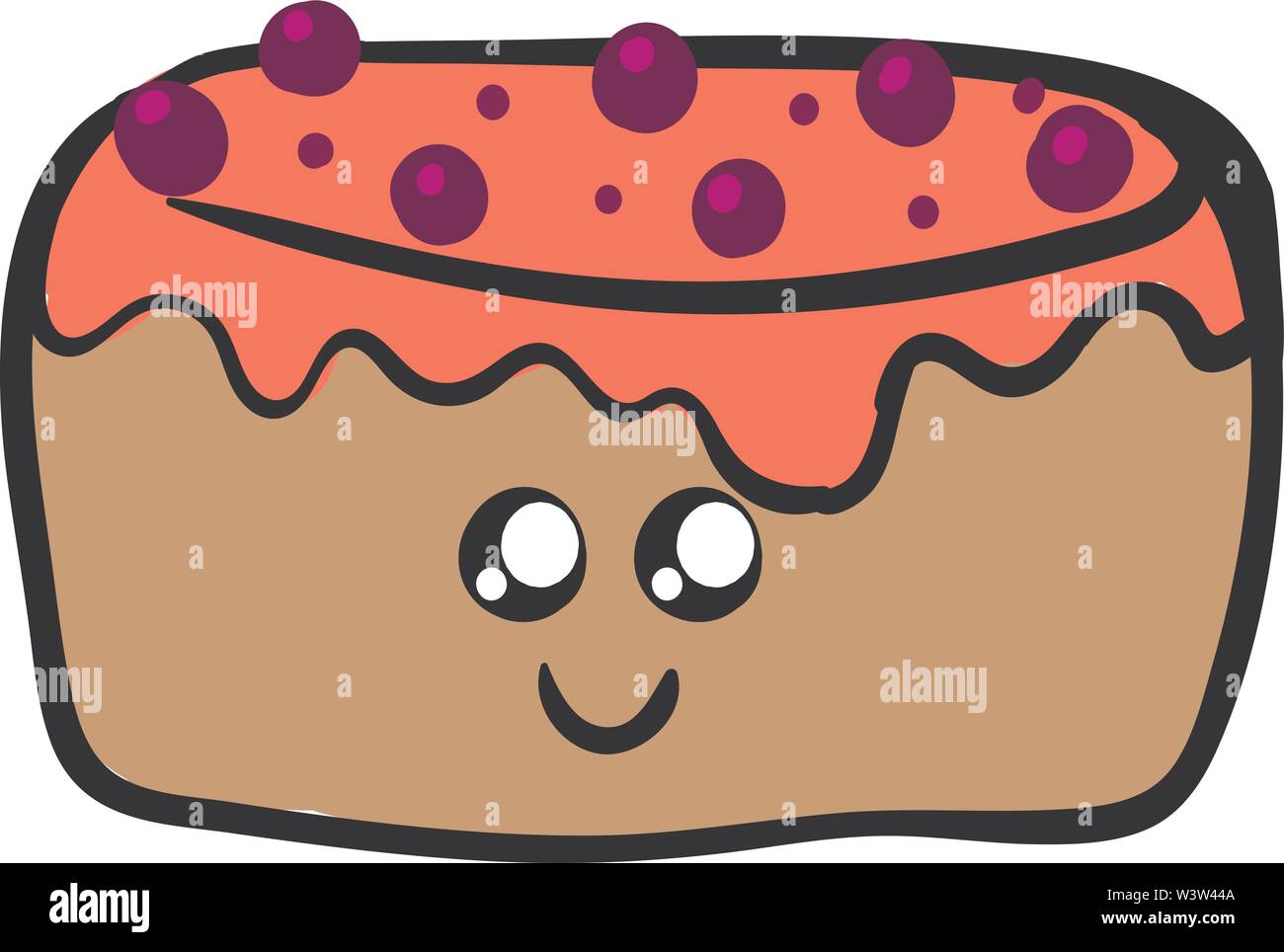 Cute cake, illustration, vector on white background Stock Vector Image ...