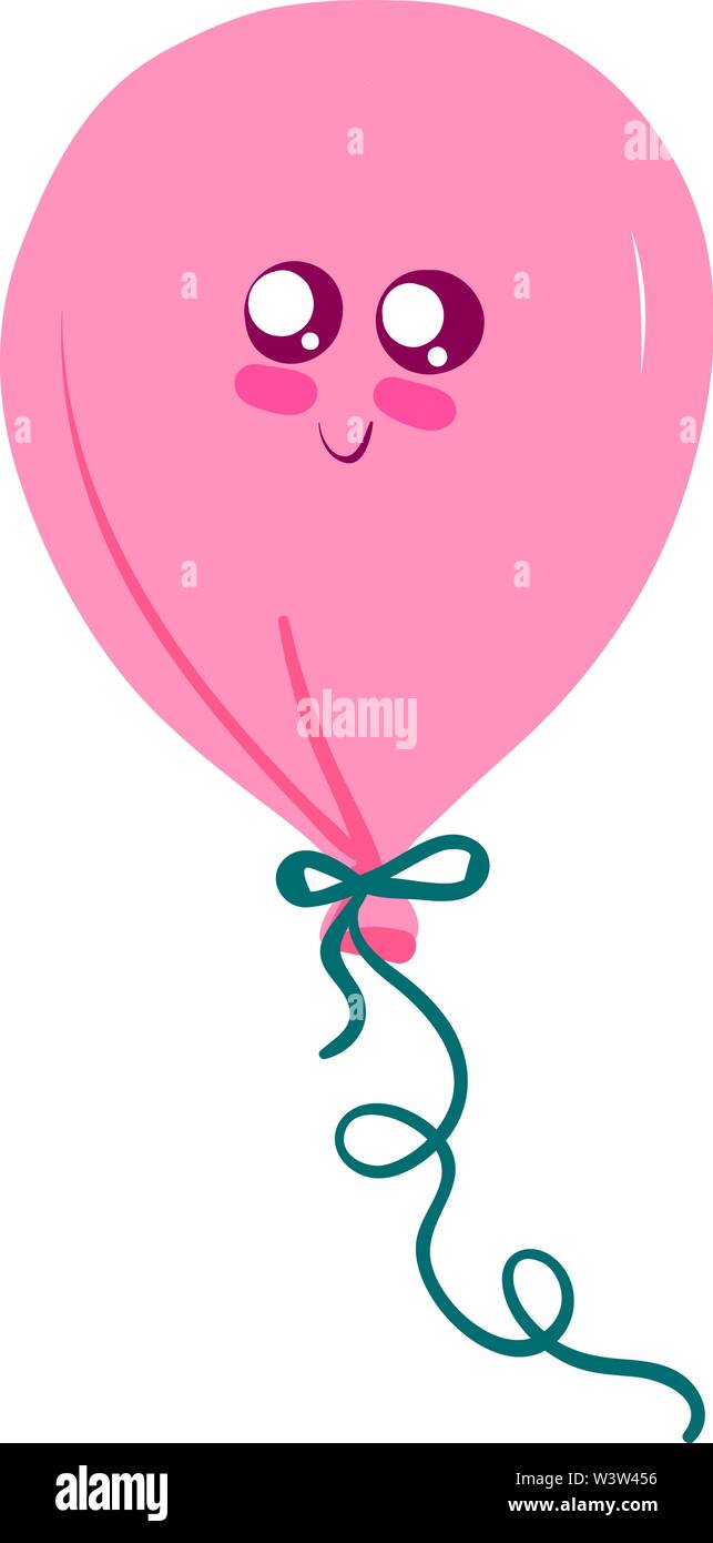 Cute pink balloon, illustration, vector on white background Stock ...