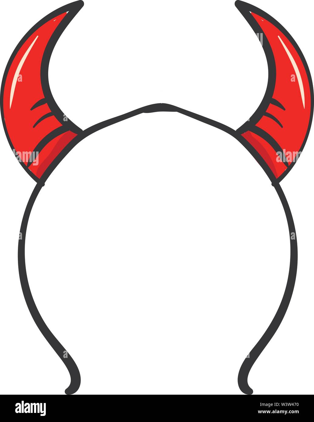Devils horn, illustration, vector on white background Stock Vector ...