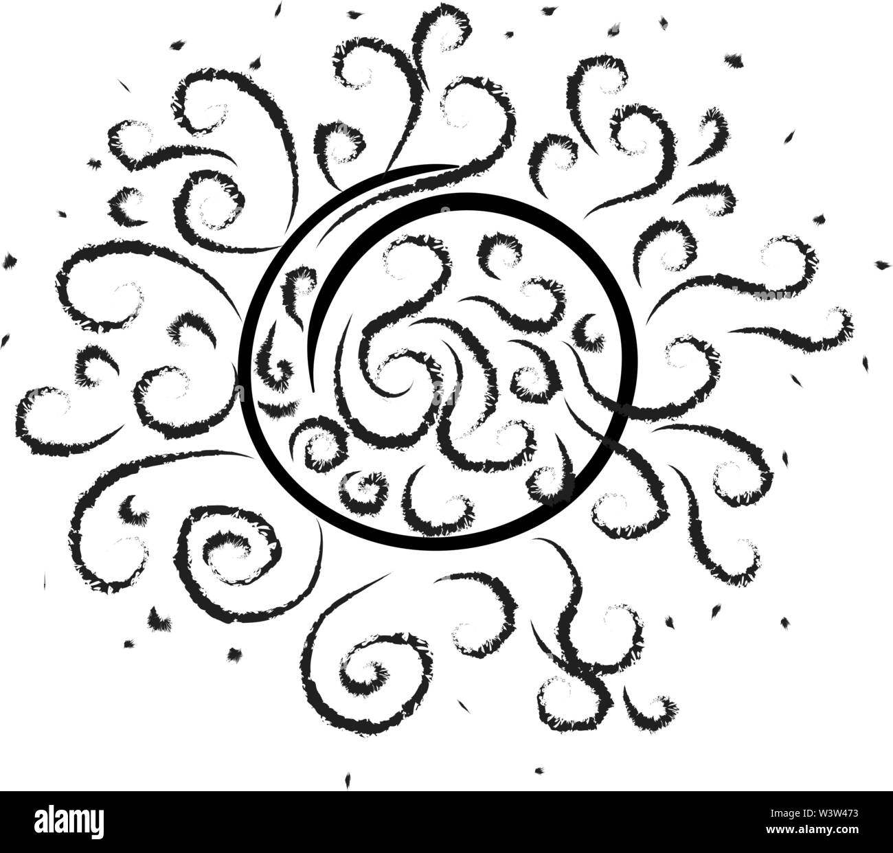 Sun drawing, illustration, vector on white background Stock Vector ...
