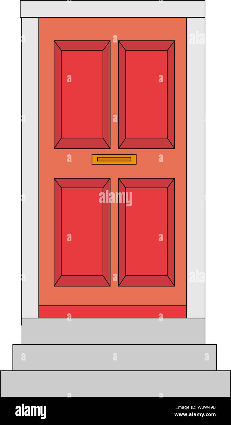 Red door, illustration, vector on white background Stock Vector Image ...