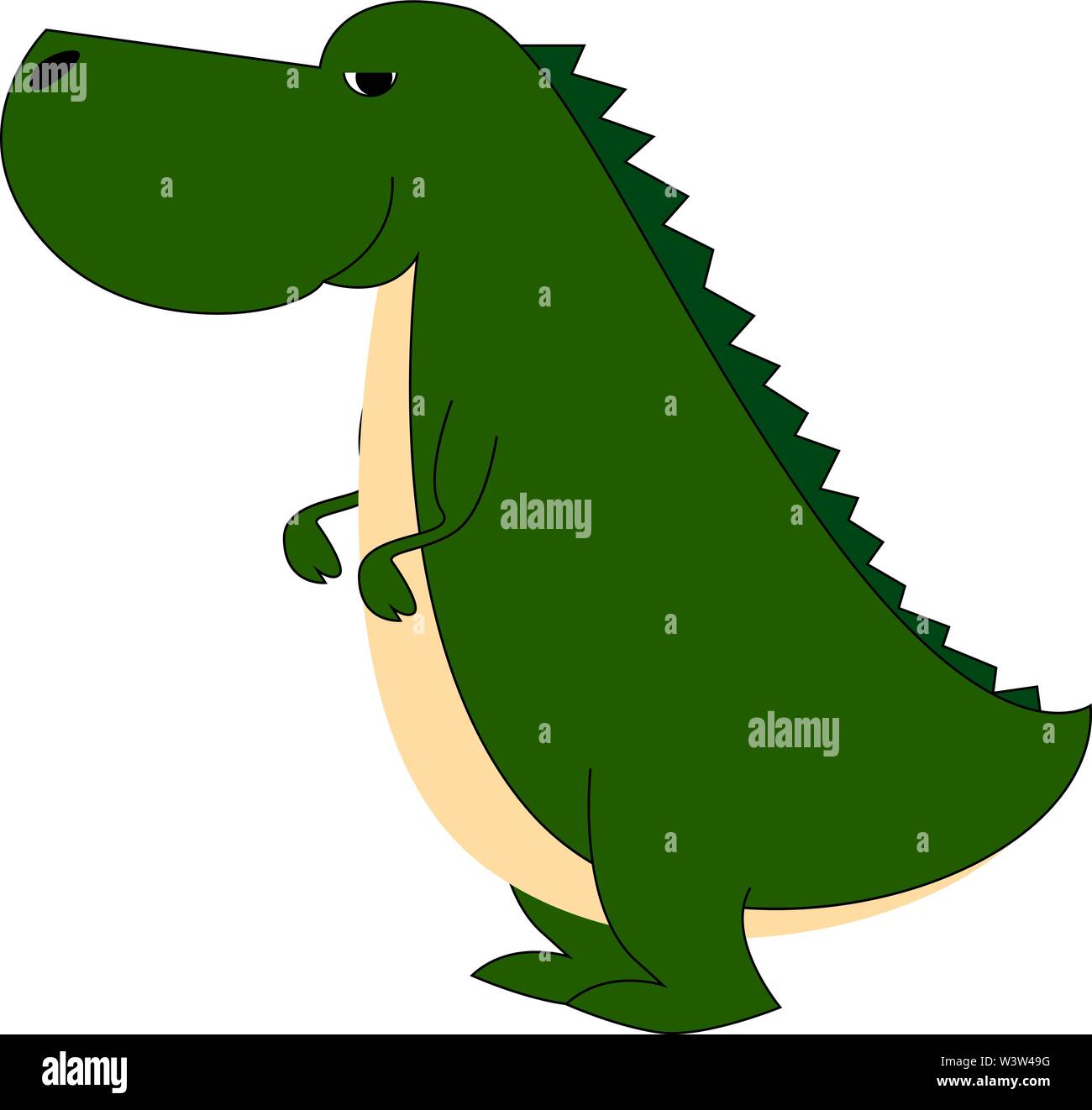 Fat dinosaur, illustration, vector on white background Stock Vector ...