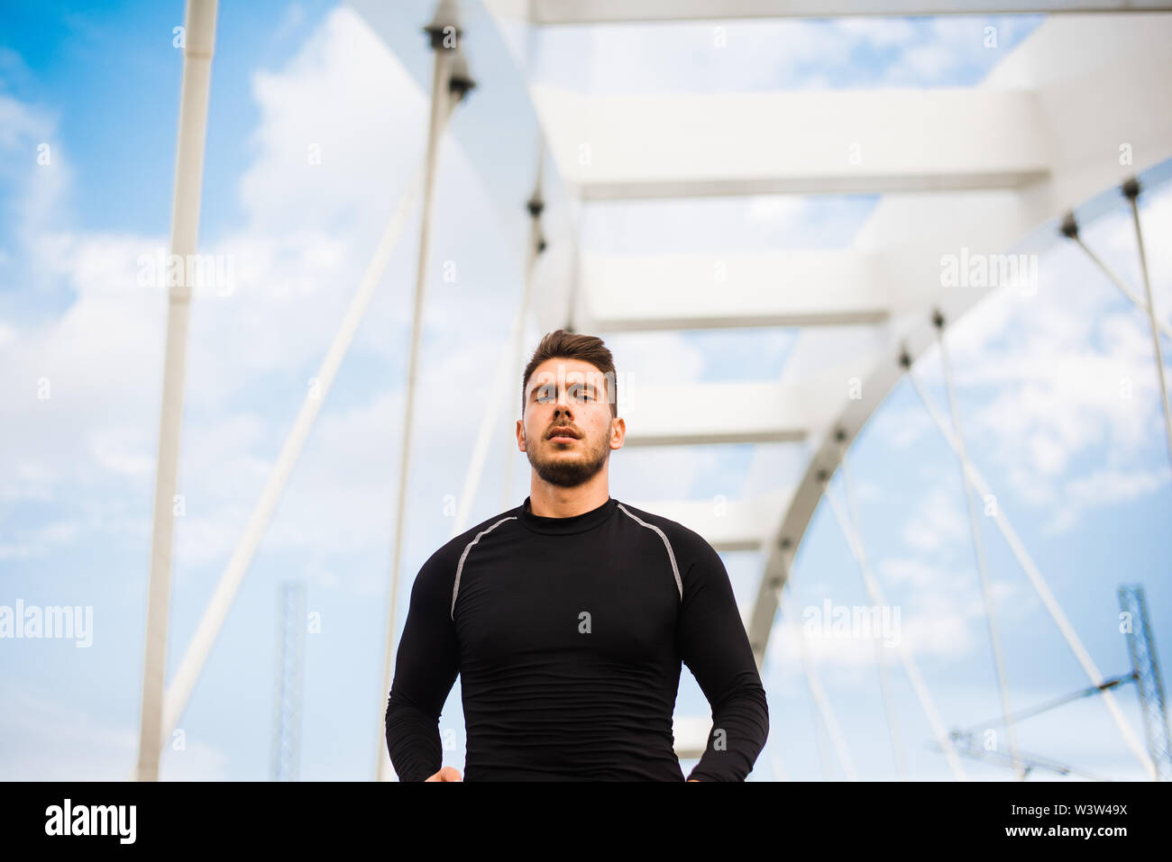 Athletic Man Doing Running Exercise Stock Photo - Alamy