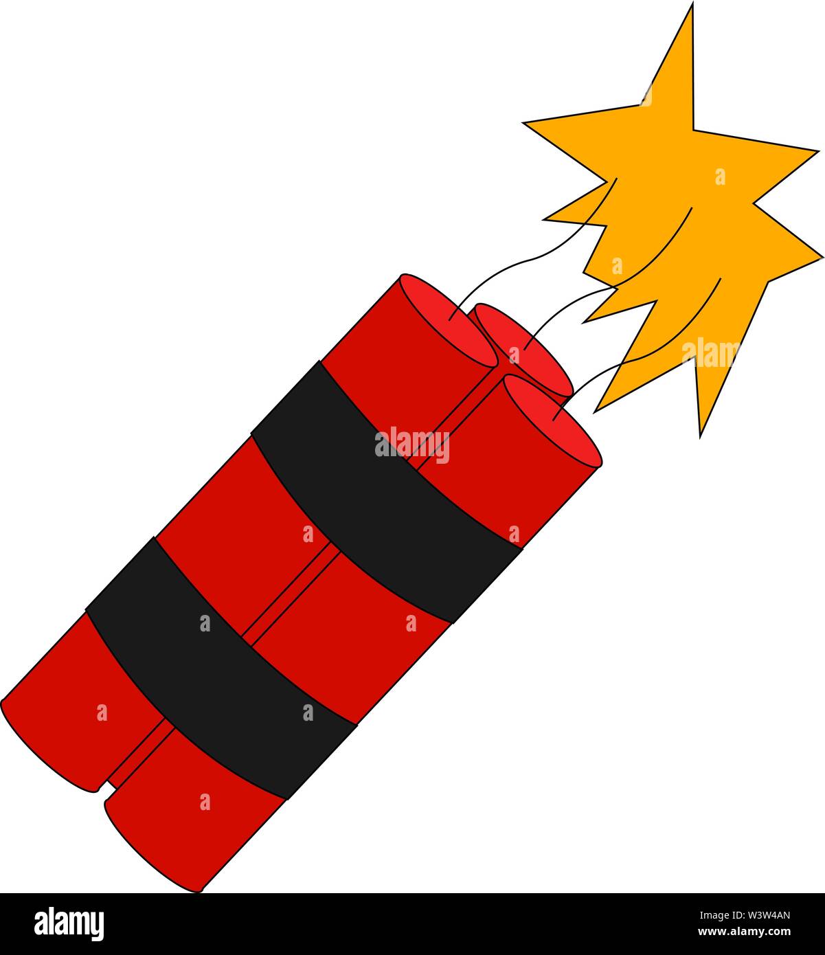 Three dynamite, illustration, vector on white background Stock Vector ...