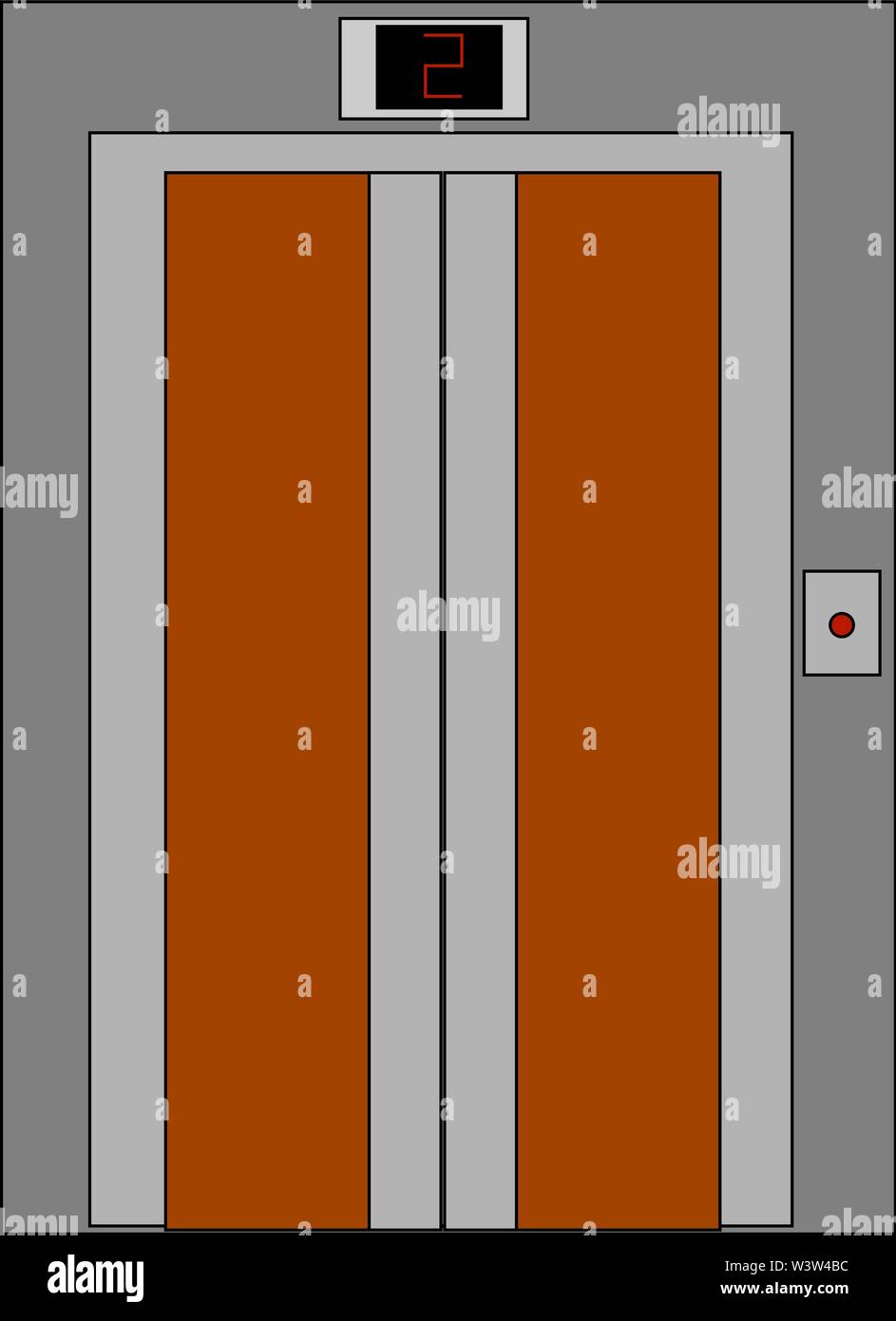 Elevator in building, illustration, vector on white background Stock ...