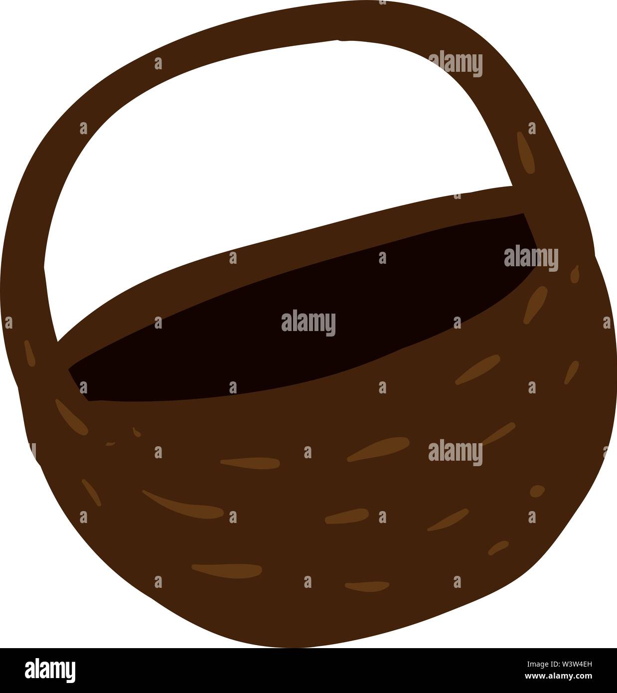 Brown basket, illustration, vector on white background Stock Vector ...