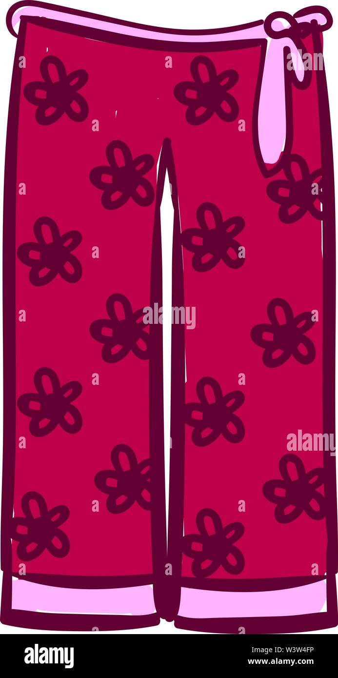 Red woman pants, illustration, vector on white background Stock Vector ...
