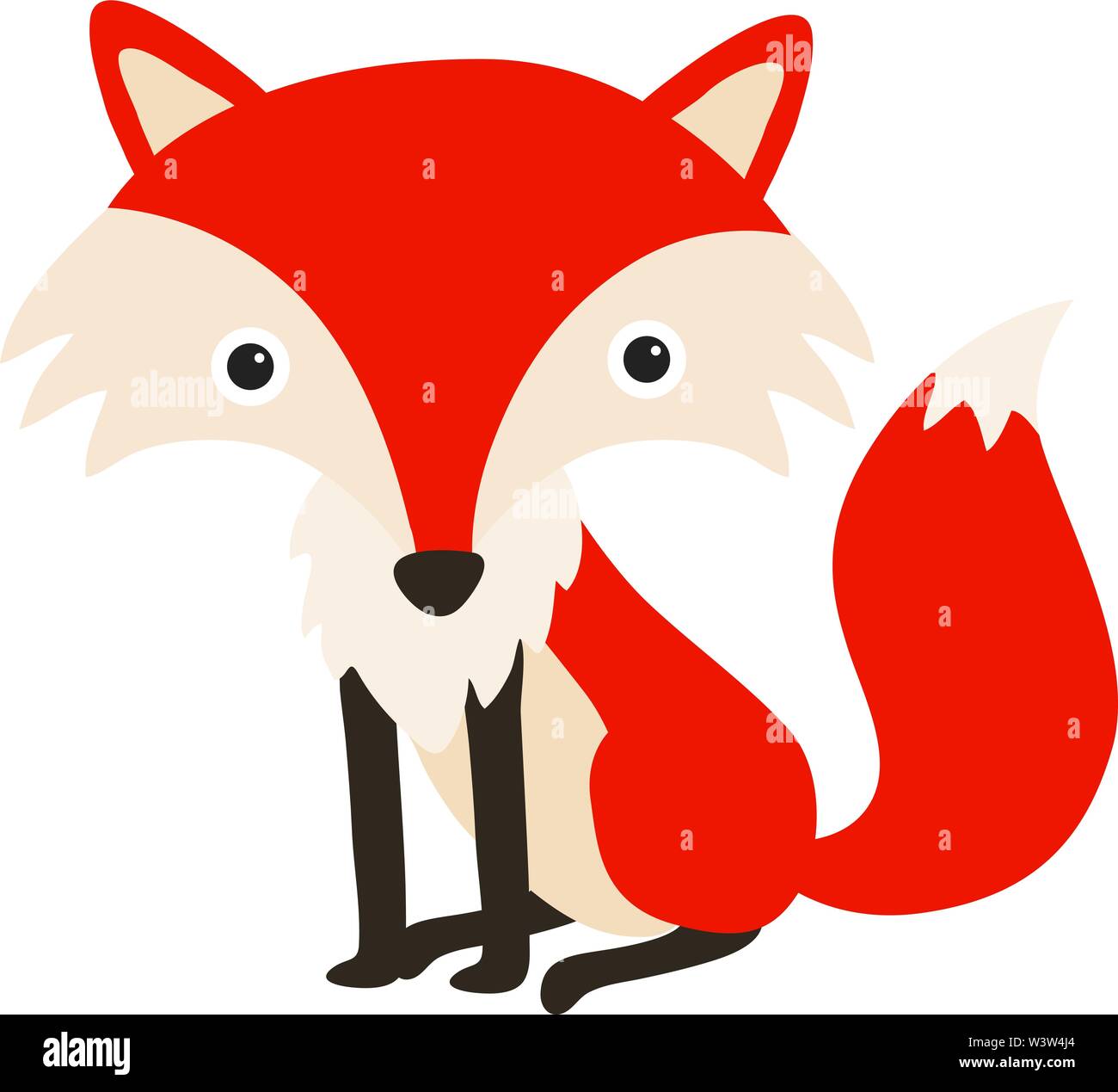 Red fox, illustration, vector on white background Stock Vector Image ...