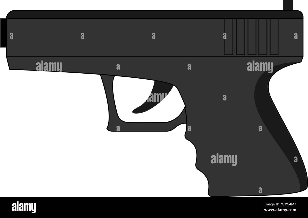Pistol glock, illustration, vector on white background Stock Vector ...