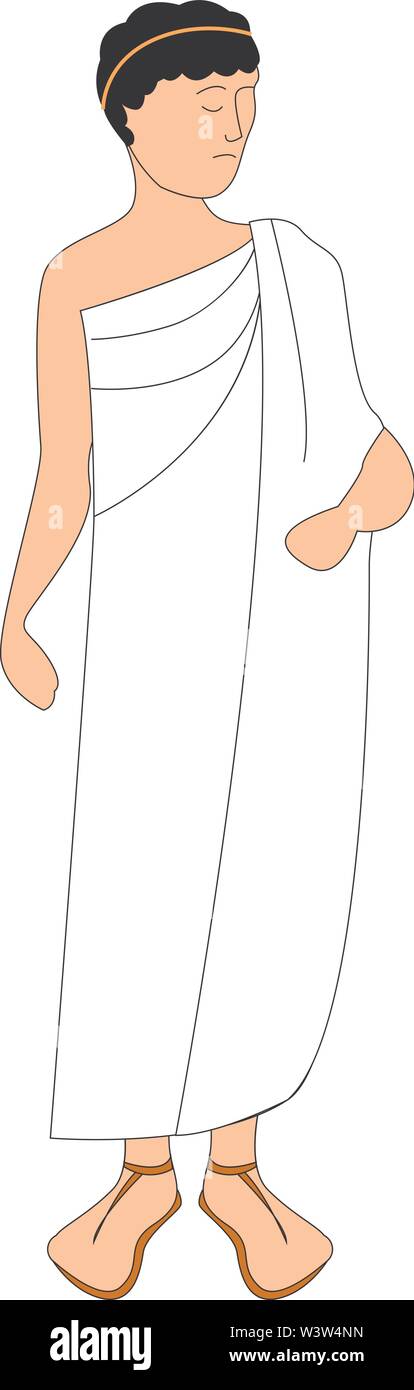 Greek man, illustration, vector on white background Stock Vector Image ...