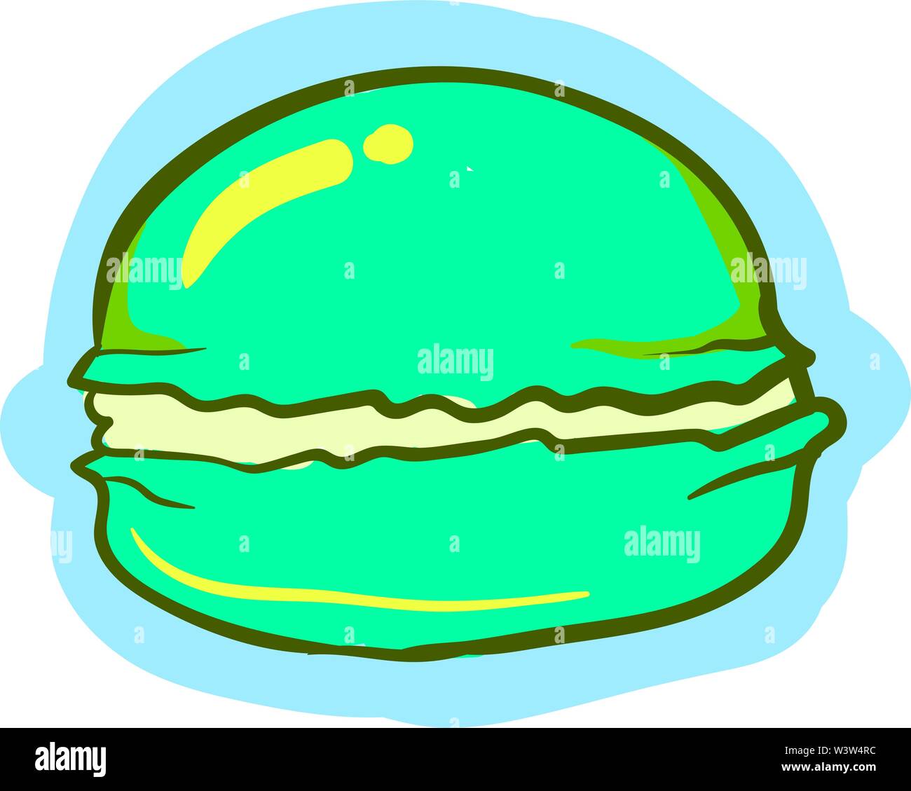 Green macaron, illustration, vector on white background Stock Vector ...
