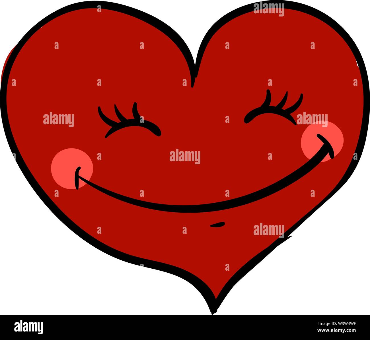 Happy red heart, illustration, vector on white background Stock Vector ...