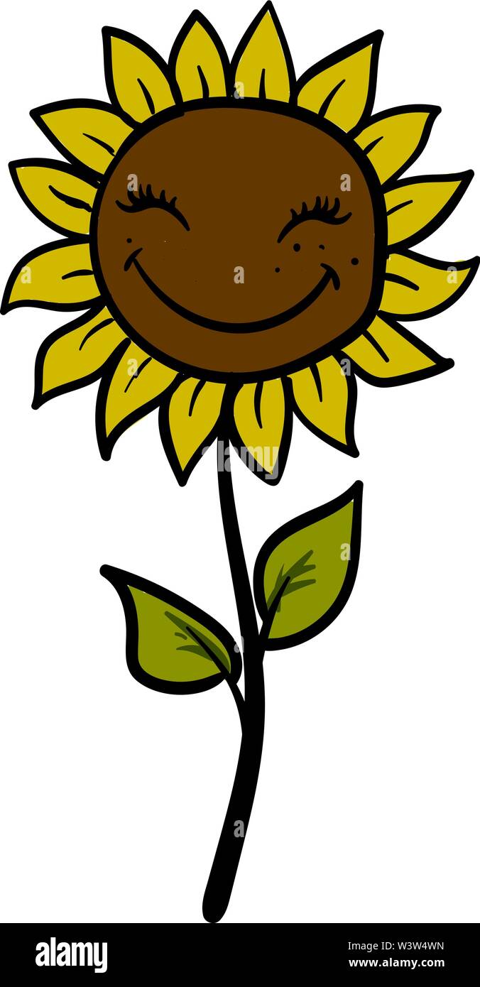 Cheerful sunflower Stock Vector Images - Alamy