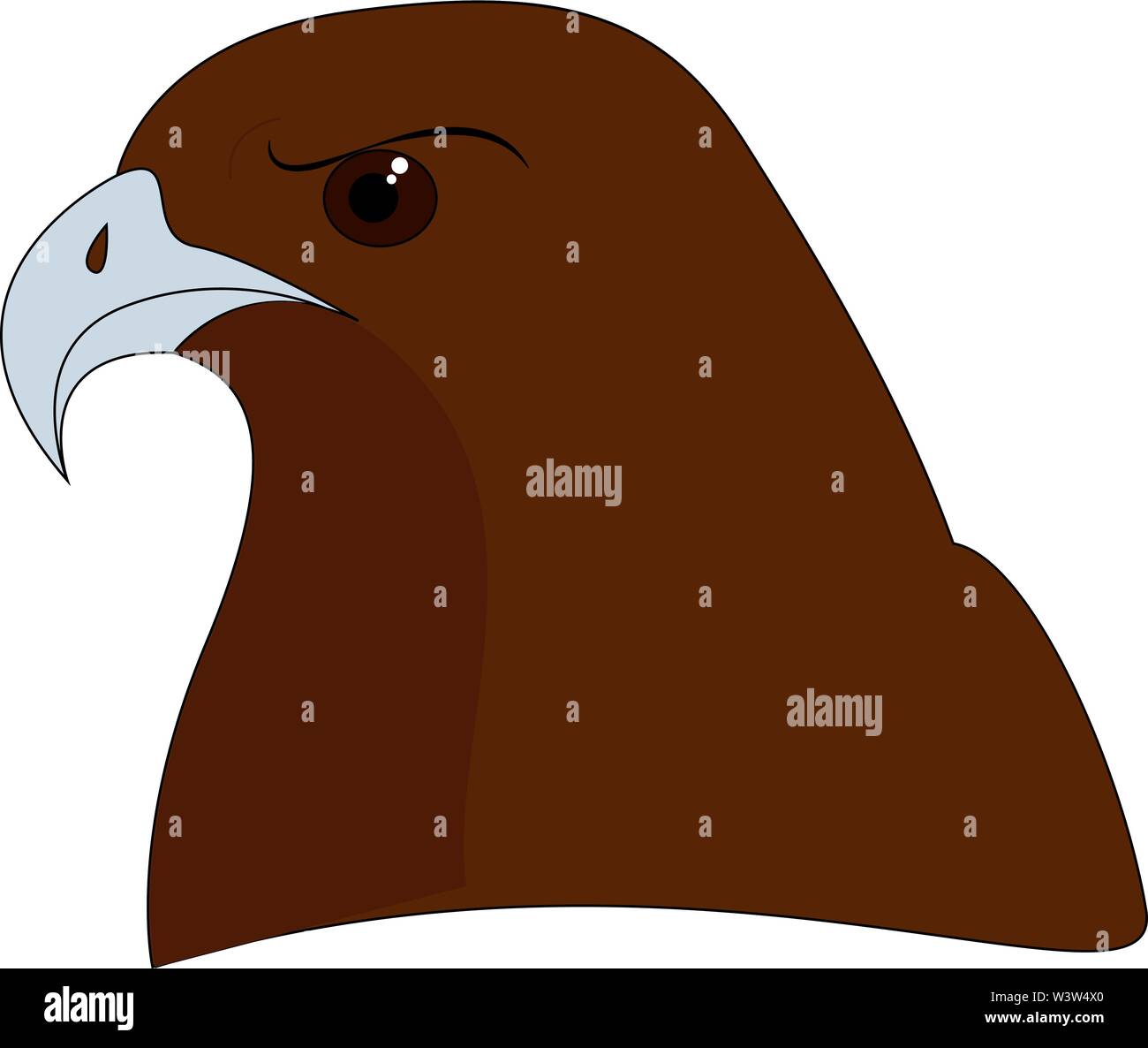 Brown hawk, illustration, vector on white background Stock Vector Image ...