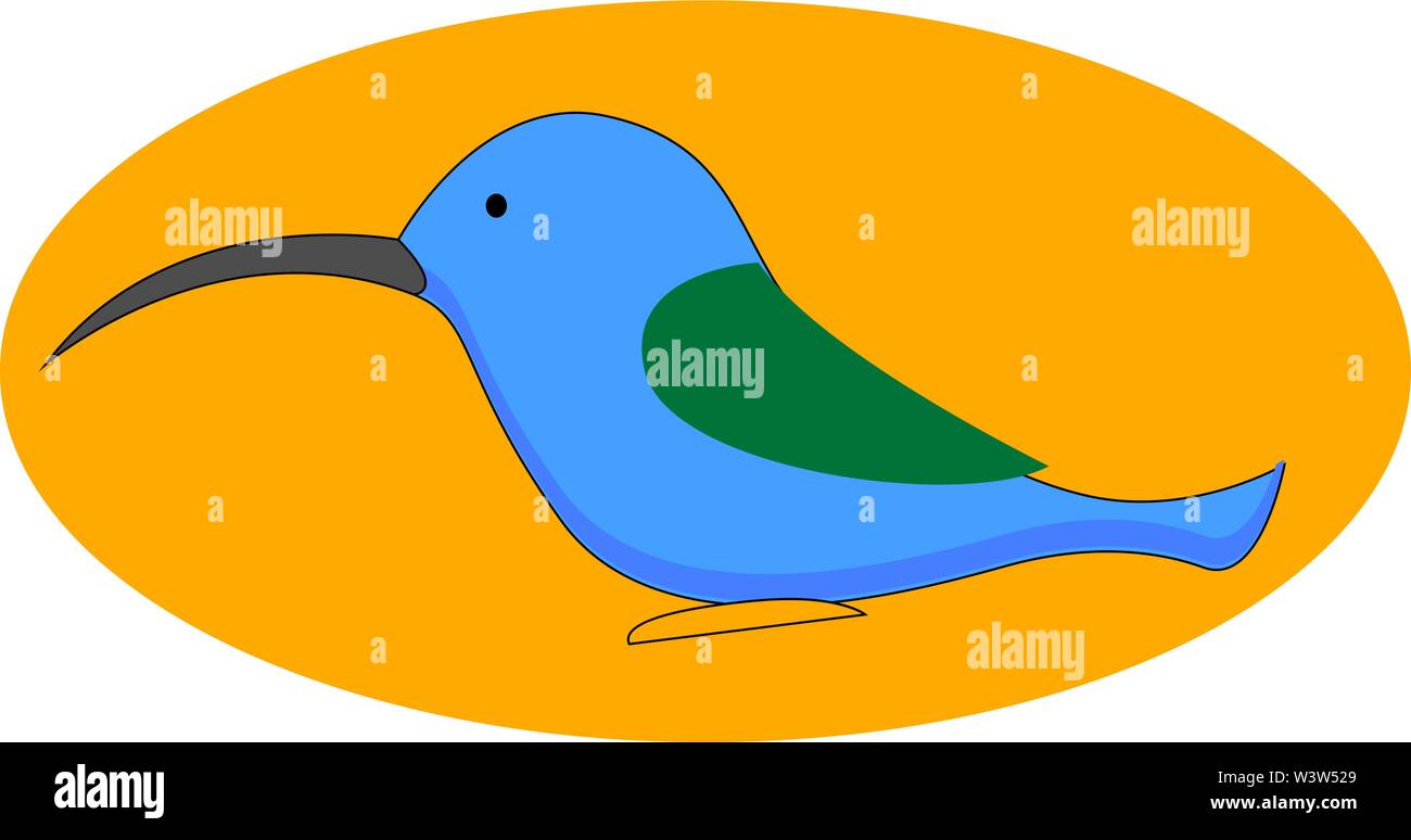 Blue hummingbird, illustration, vector on white background Stock Vector ...