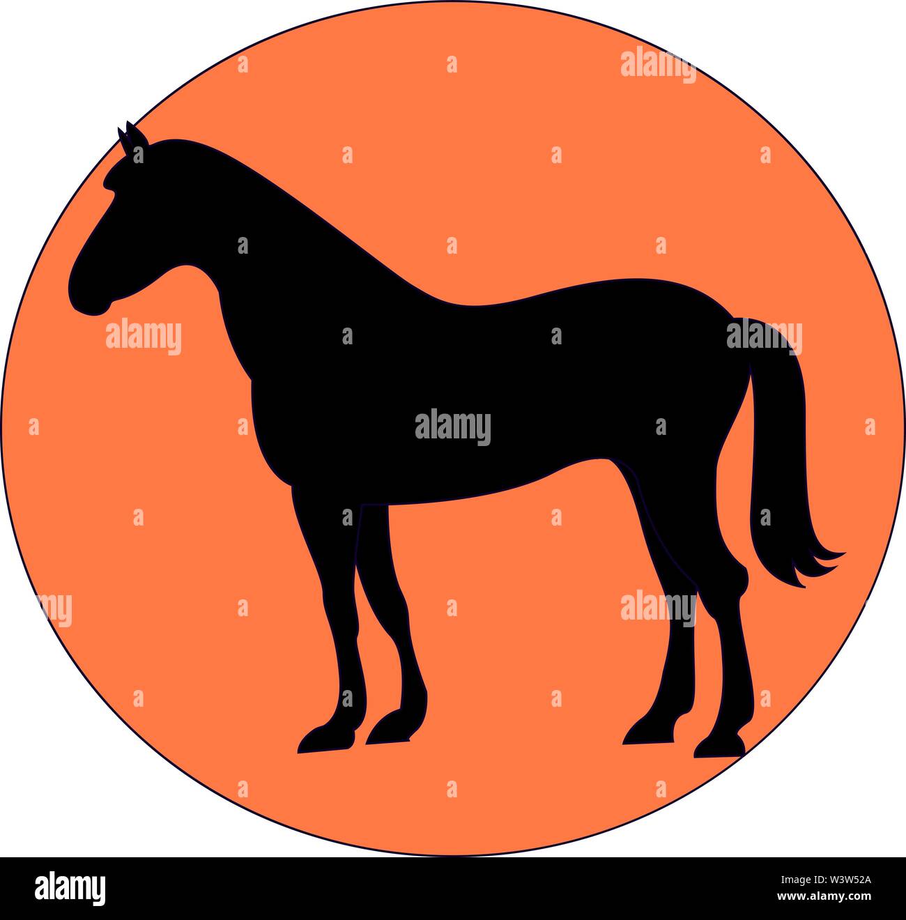 Horse standing, illustration, vector on white background Stock Vector ...
