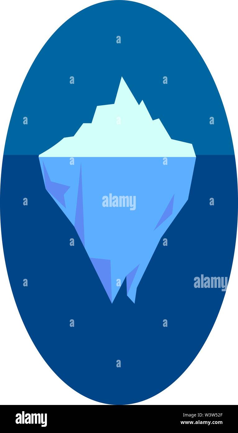 Iceberg on sea, illustration, vector on white background Stock Vector ...