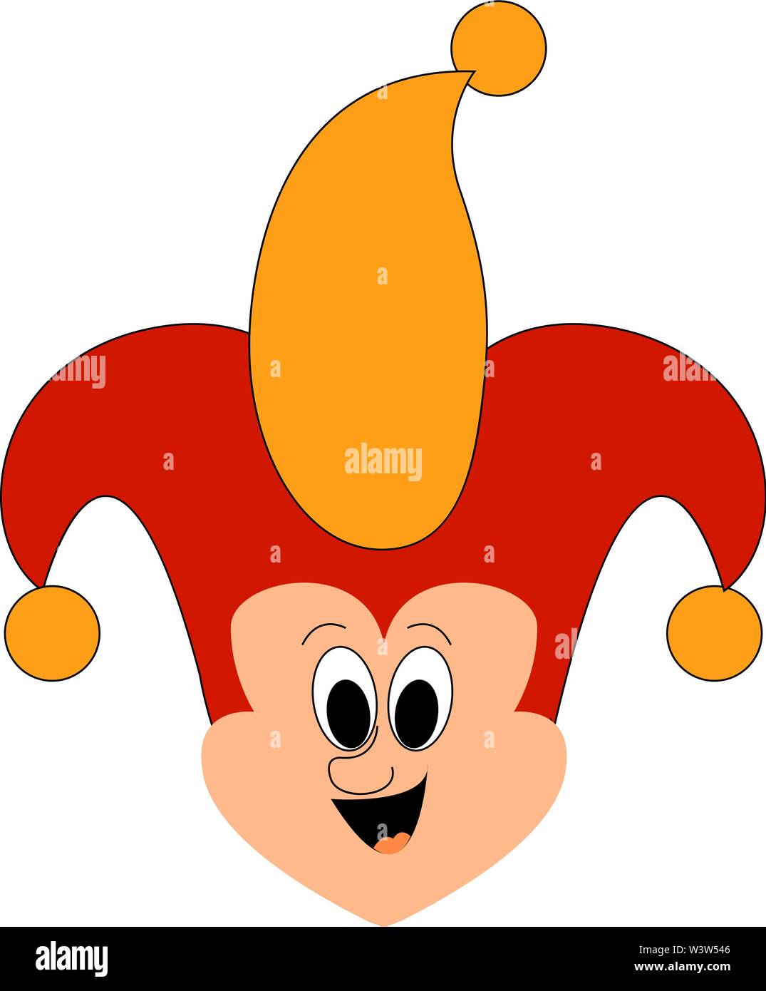 Silly jester, illustration, vector on white background Stock Vector ...