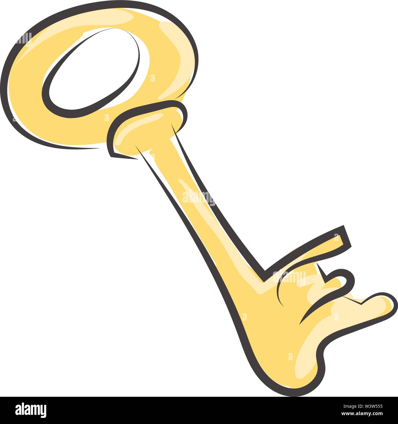 Golden key, illustration, vector on white background Stock Vector Image ...