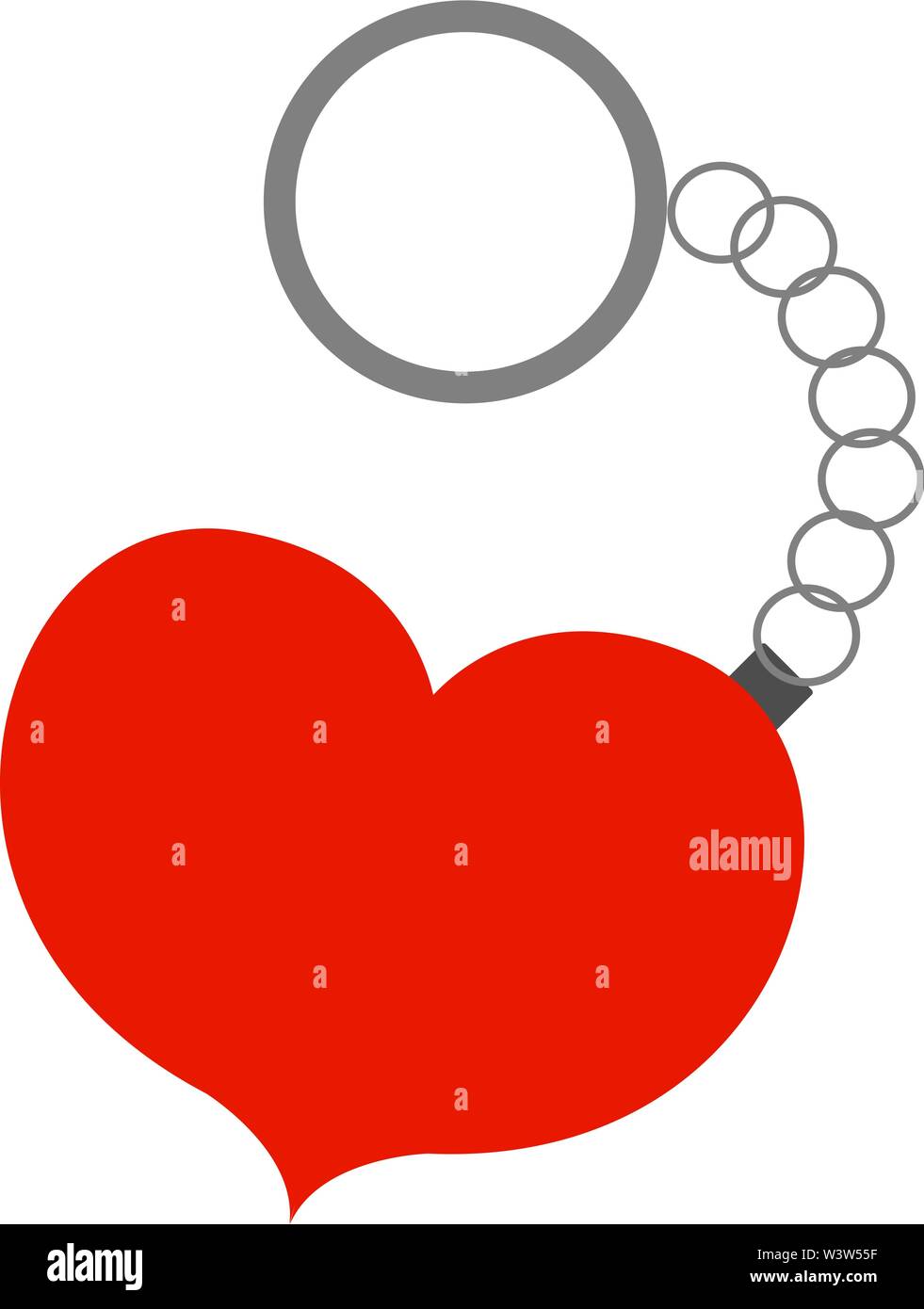 Heart keychain, illustration, vector on white background Stock Vector ...