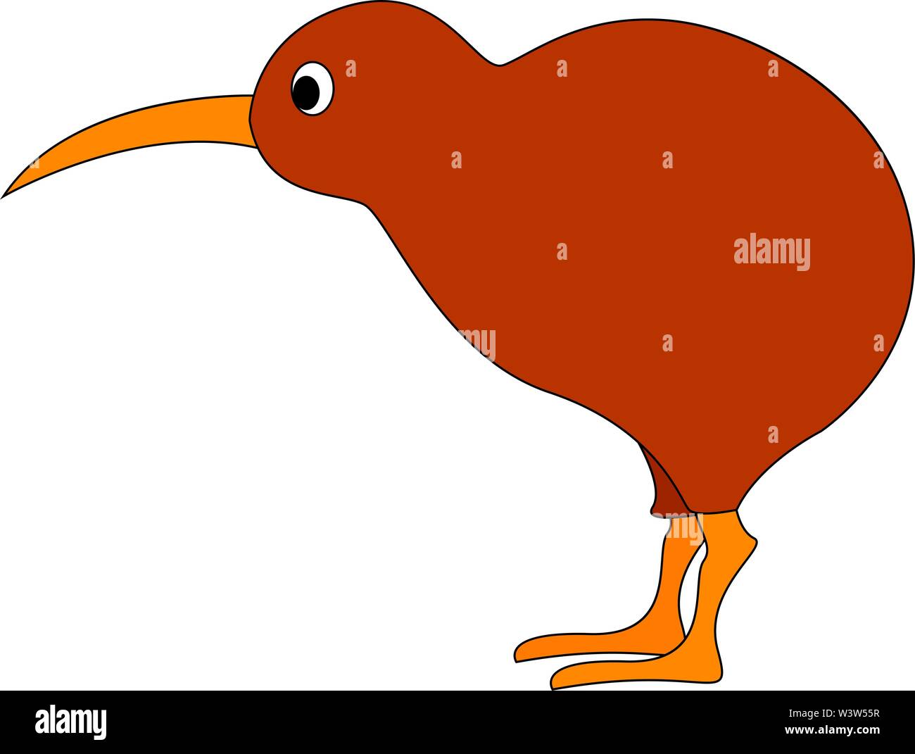 Kiwi bird, illustration, vector on white background Stock Vector Image ...