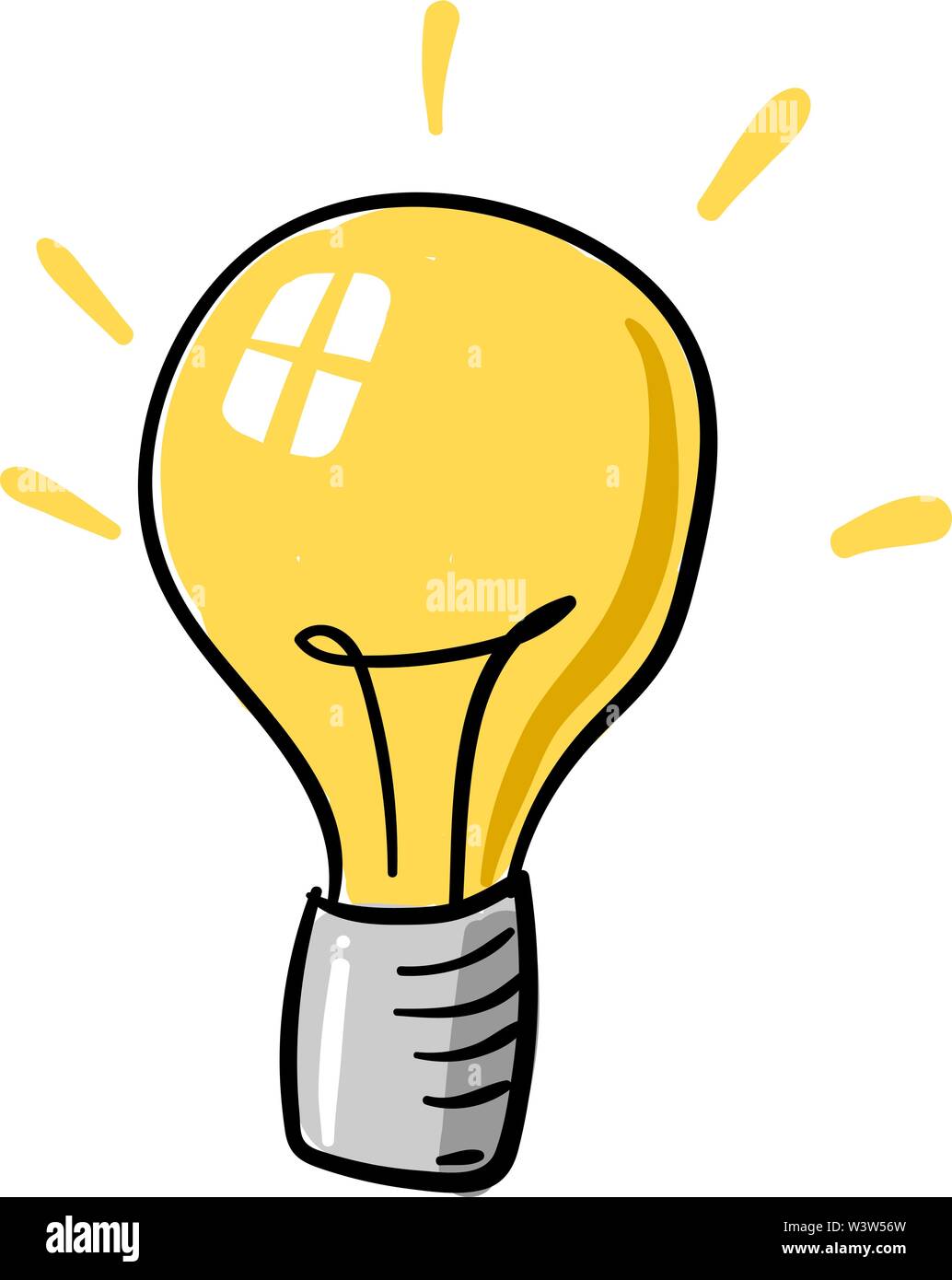 Yellow bulb, illustration, vector on white background Stock Vector ...