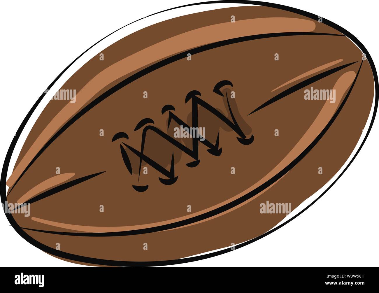 Rugby ball, illustration, vector on white background Stock Vector Image ...