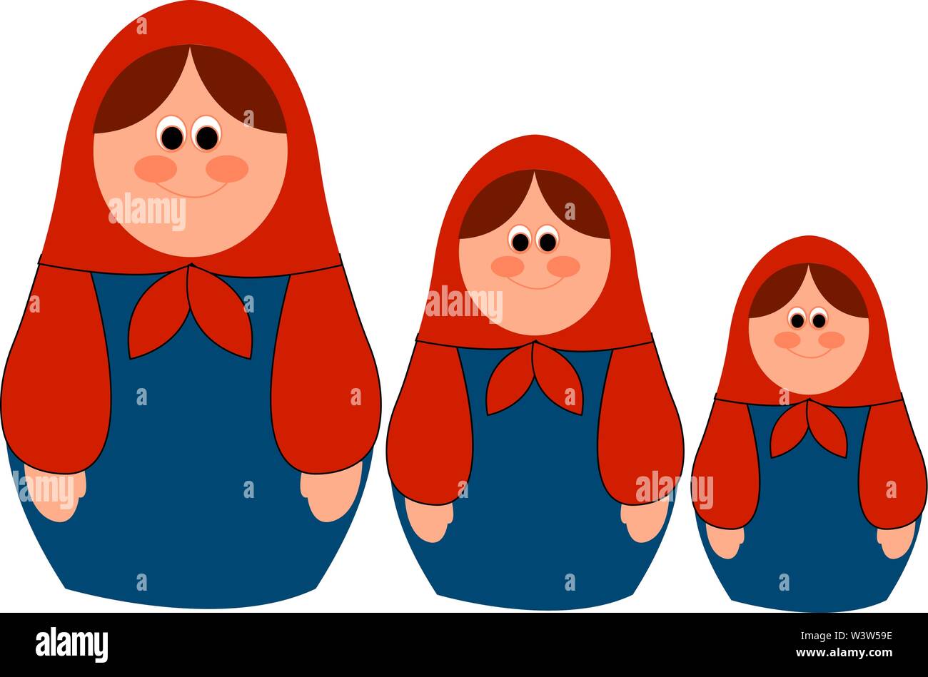 Russian matryoshka, illustration, vector on white background Stock ...