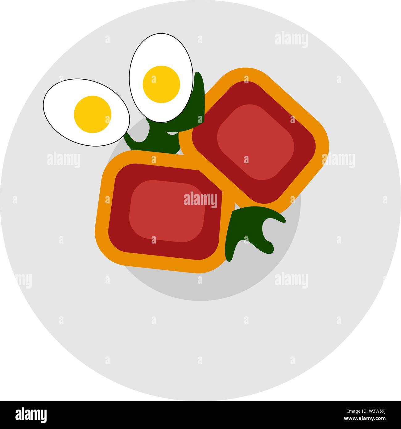 Meatloaf with eggs, illustration, vector on white background Stock ...