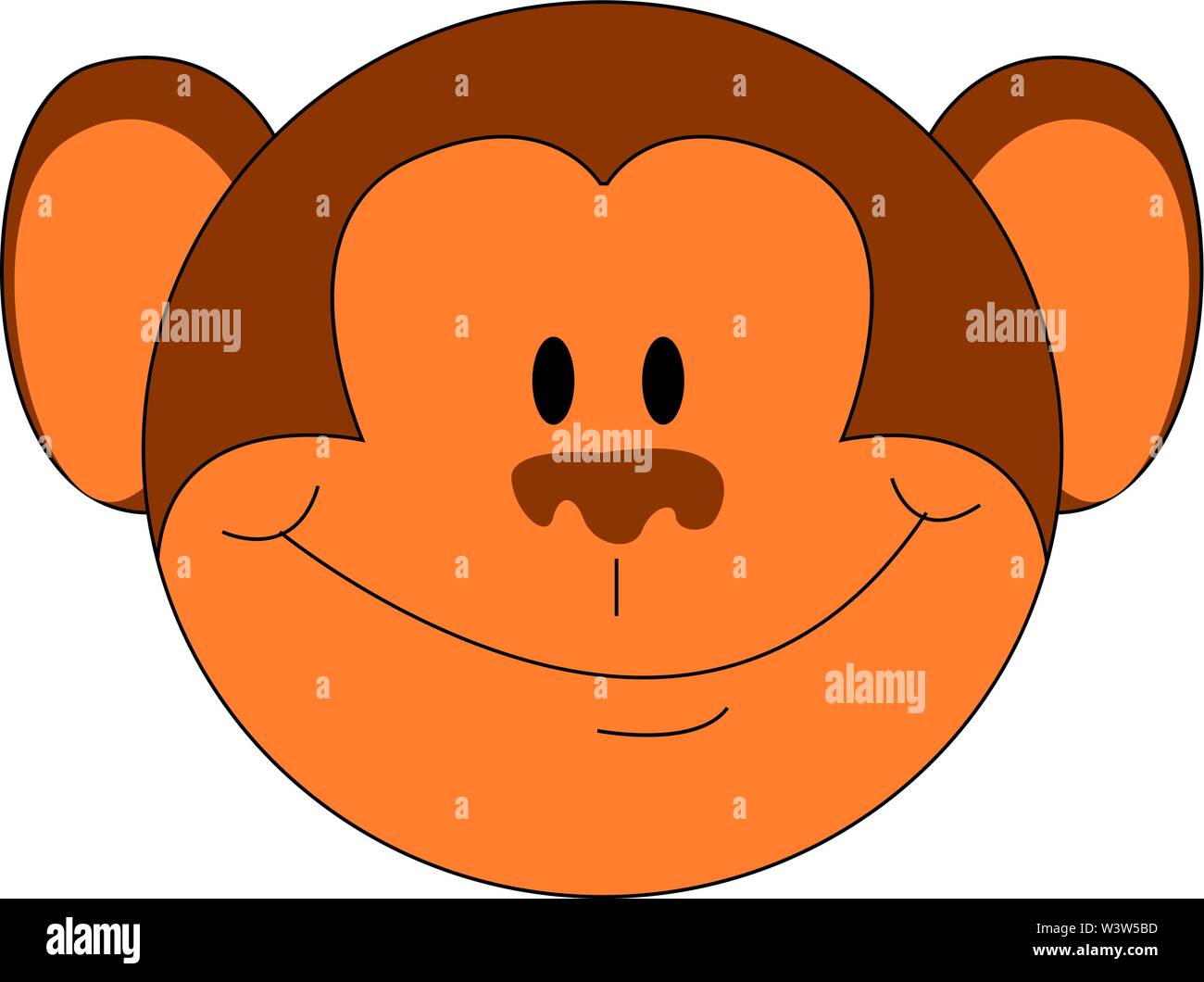 Happy monkey, illustration, vector on white background Stock Vector ...