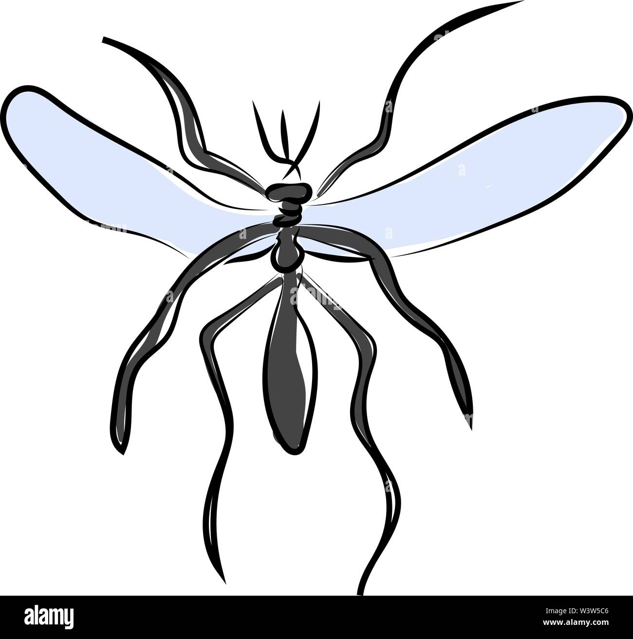 Big mosquito, illustration, vector on white background Stock Vector ...