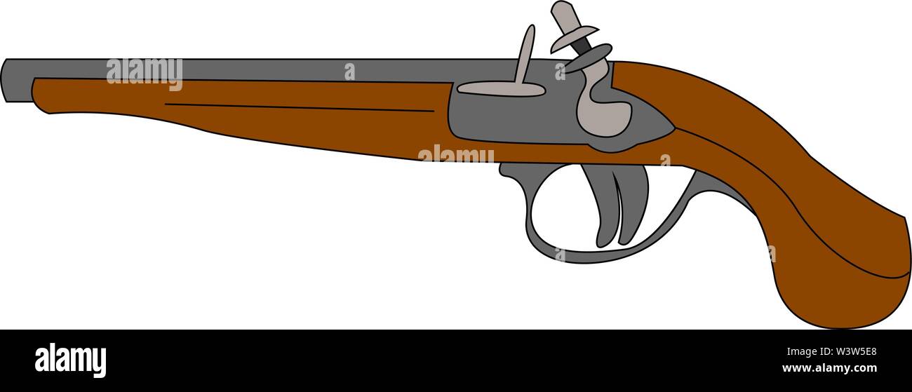 Vertical Musket Pointing From Colonial Times